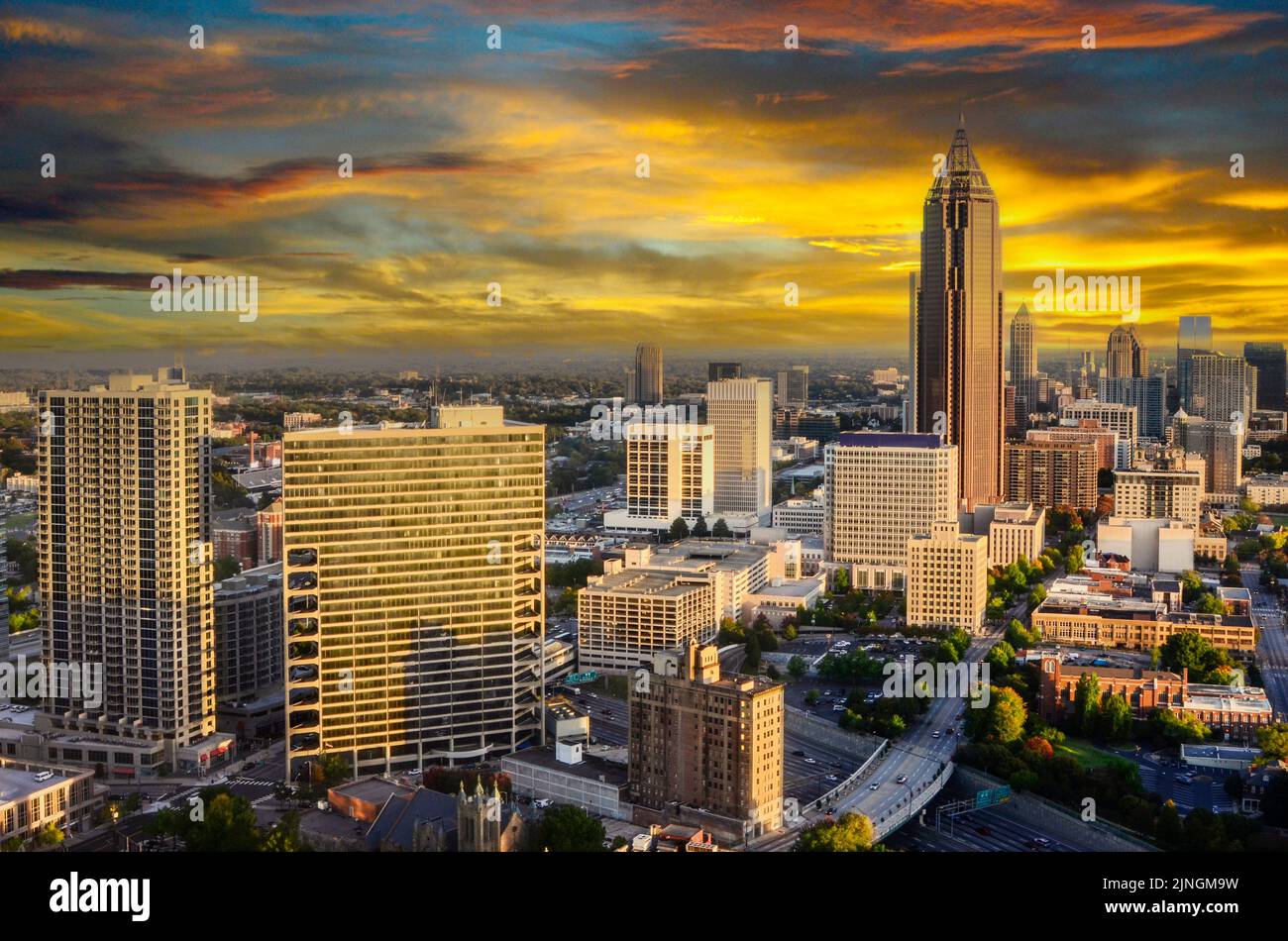 Sunrise, Skyline of Atlanta, Georgia Stock Photo - Alamy