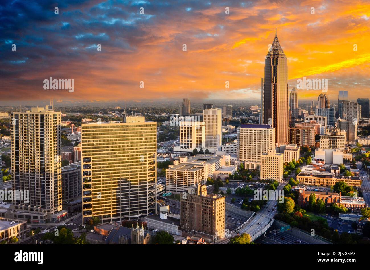 Sunrise, Skyline of Atlanta, Georgia Stock Photo - Alamy