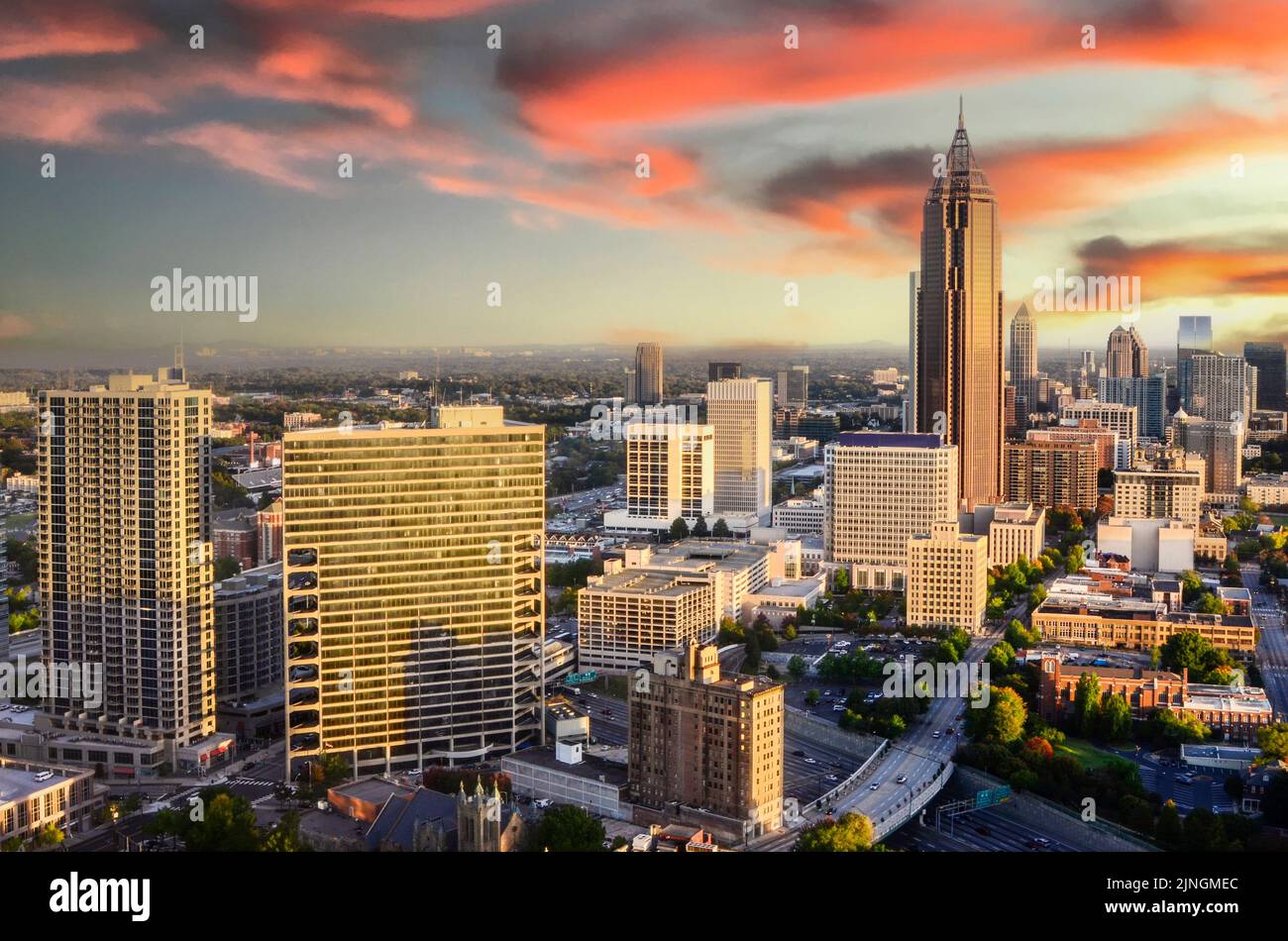 Sunrise, Skyline of Atlanta, Georgia Stock Photo - Alamy