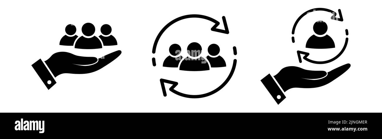 Customer care icon set in flat. Social help symbol Stock Vector Image ...