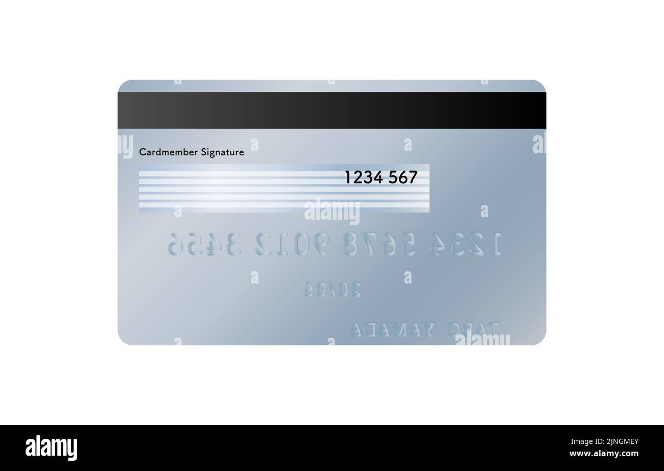 Illustration of the back side of a credit card (blue Stock Vector Image ...
