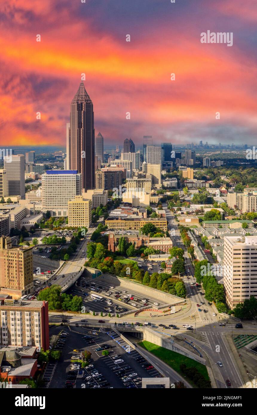 Sunset, Skyline of Atlanta, Georgia Stock Photo - Alamy