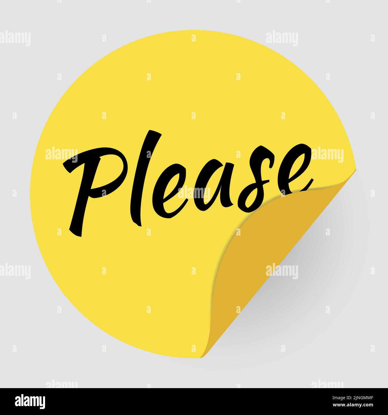 Please hand drawn lettering. Promotional sticker with a turned edge on ...