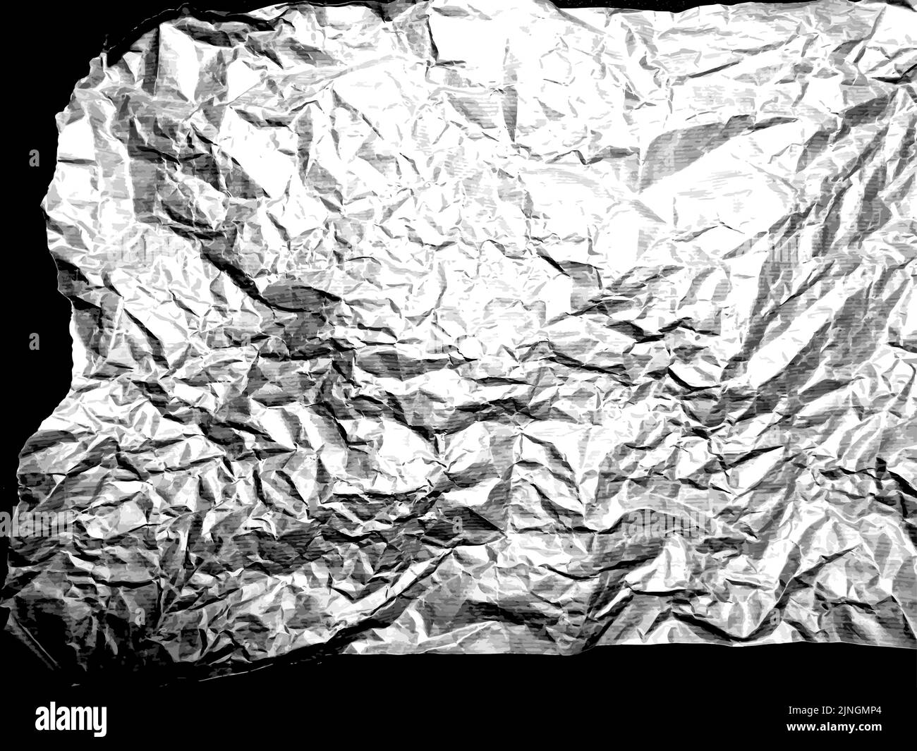 Torn crumpled sheet of white paper. Wrinkled paper Stock Vector Image ...