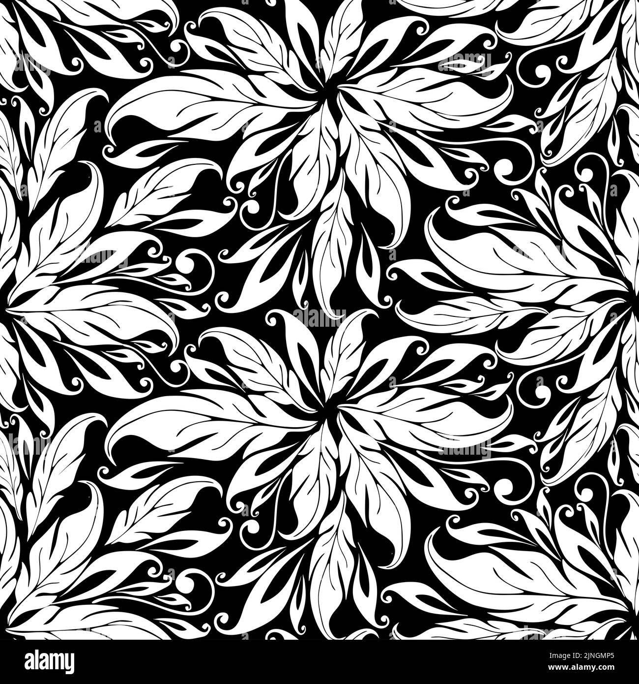 graphic seamless asymmetric white pattern on black background, texture ...