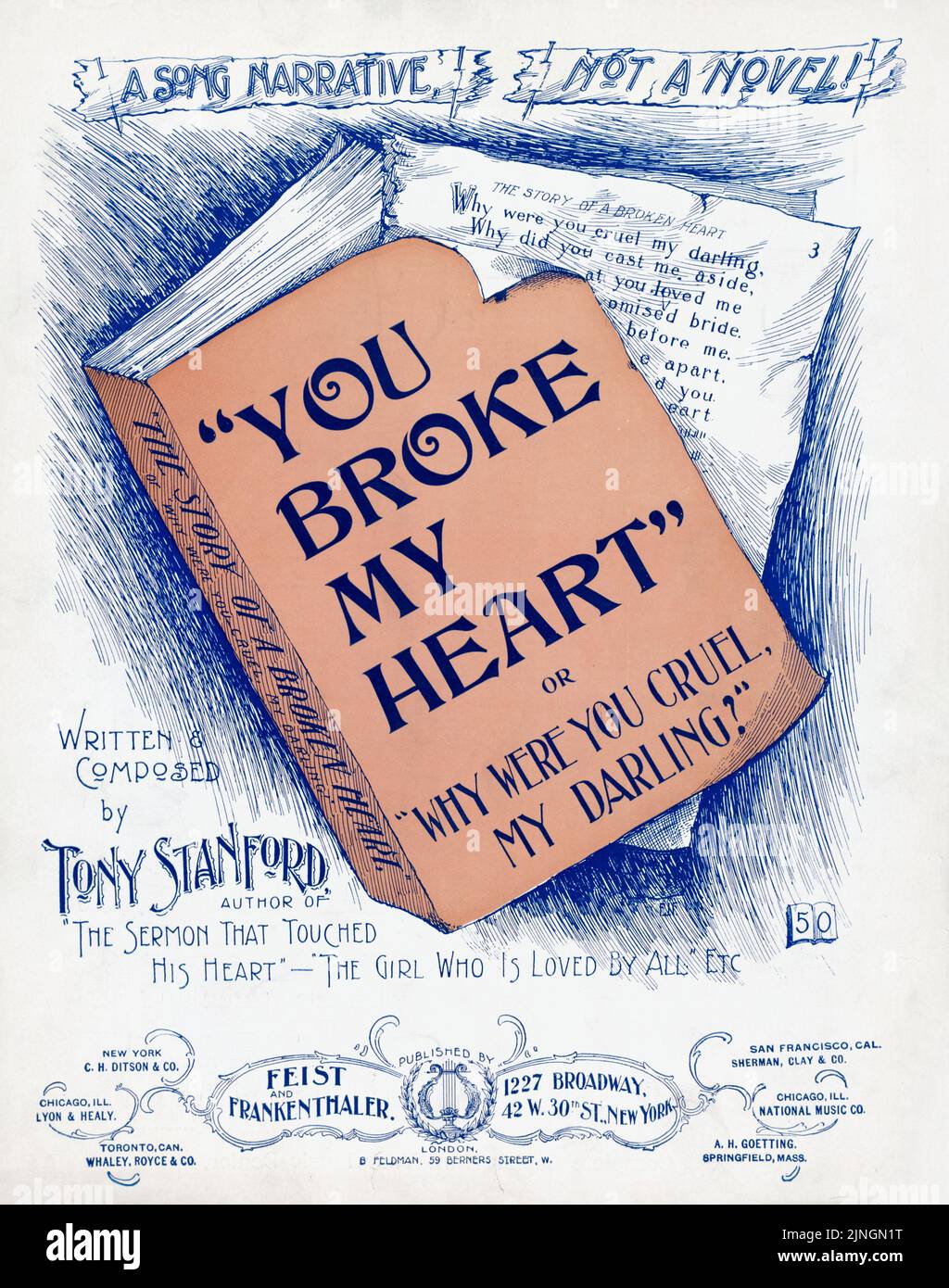 You broke my heart, or Why were you cruel my darling? (1897) Written and Composed by Tony ...