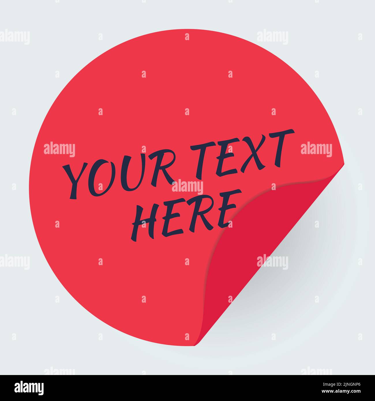 Sticker with peel off corner isolated on transparent background. Vector ...