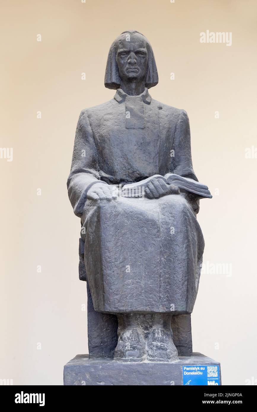 Statue of Kristijonas Donelaitis, famous Lithuanian poet; by sculptor ...