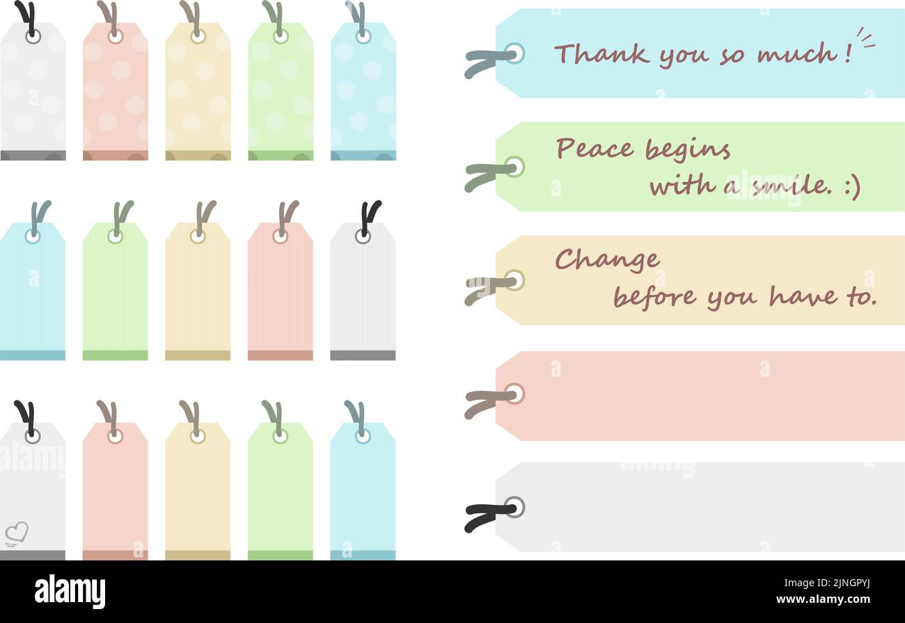 Graphic material: Vector illustration of tag and bookmark frame set ...