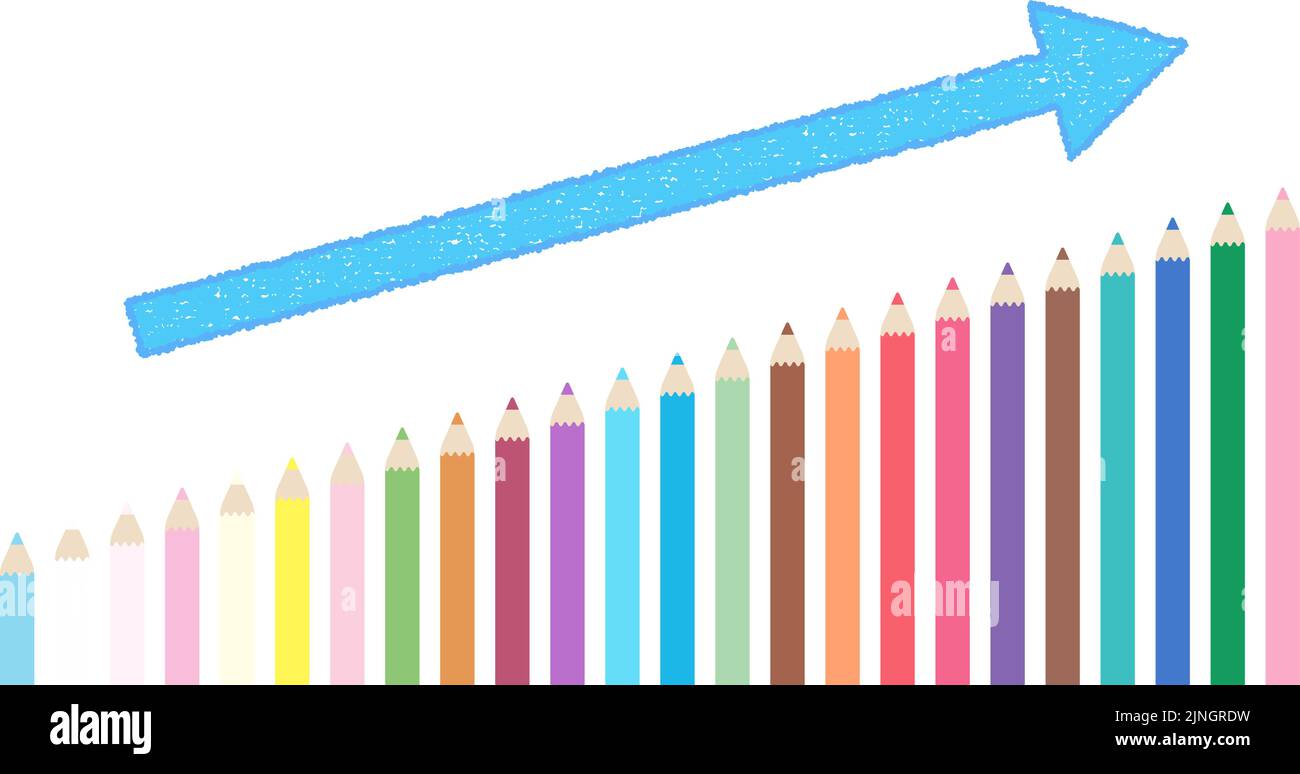 Colored pencils graphic material, vector illustration pastel colour ...