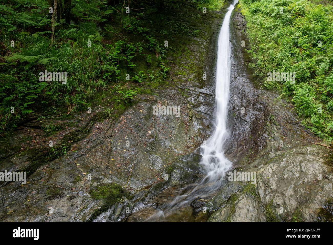 Long exposure of the White Lady waterfall on the river Lyd at Lyford ...