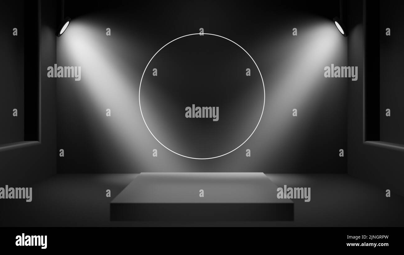 3d stage performance presentation exhibition with blank LED backdrop ...
