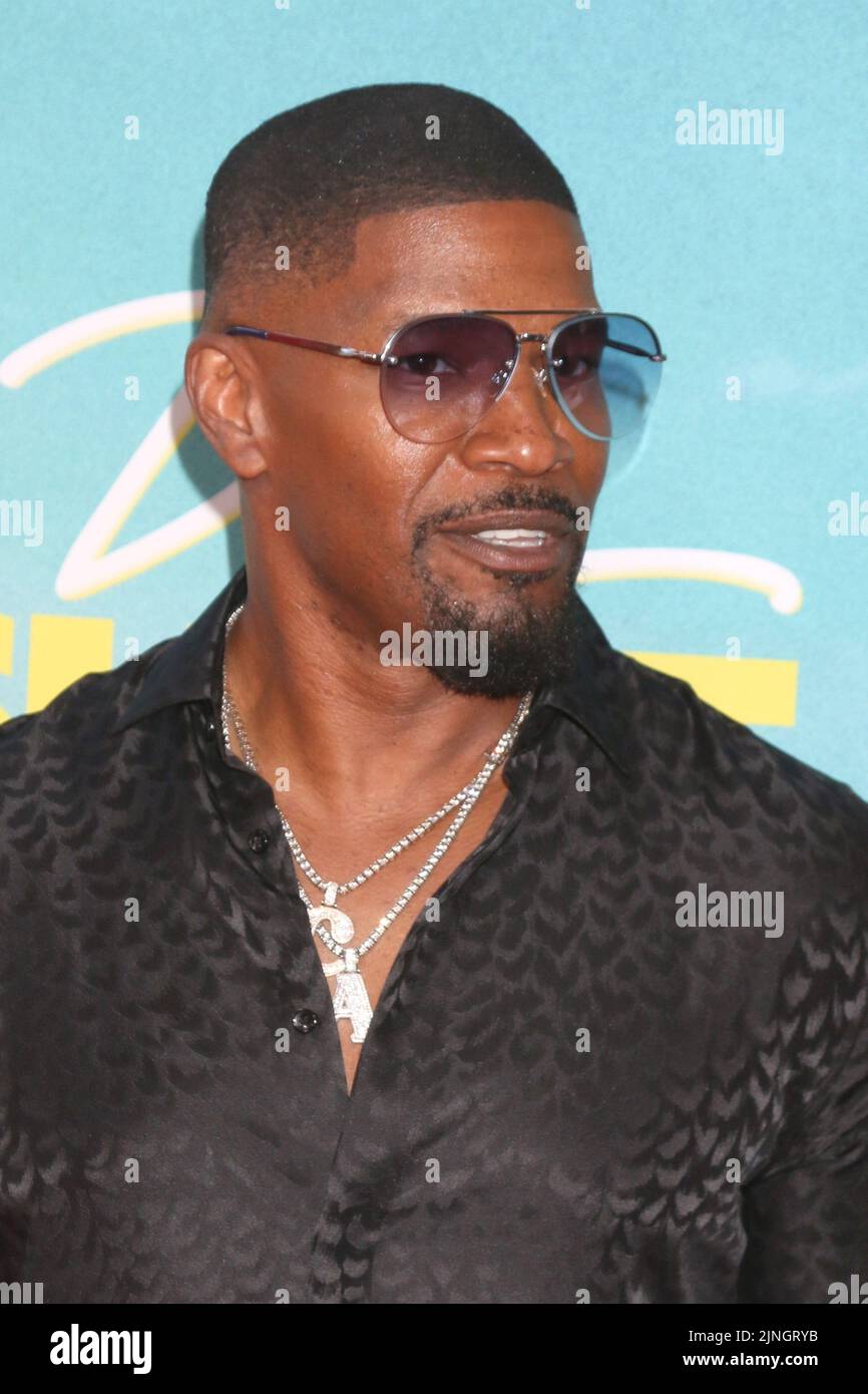 Jamie Foxx at the Day Shift Premiere at Regal LA Live on August 10 ...