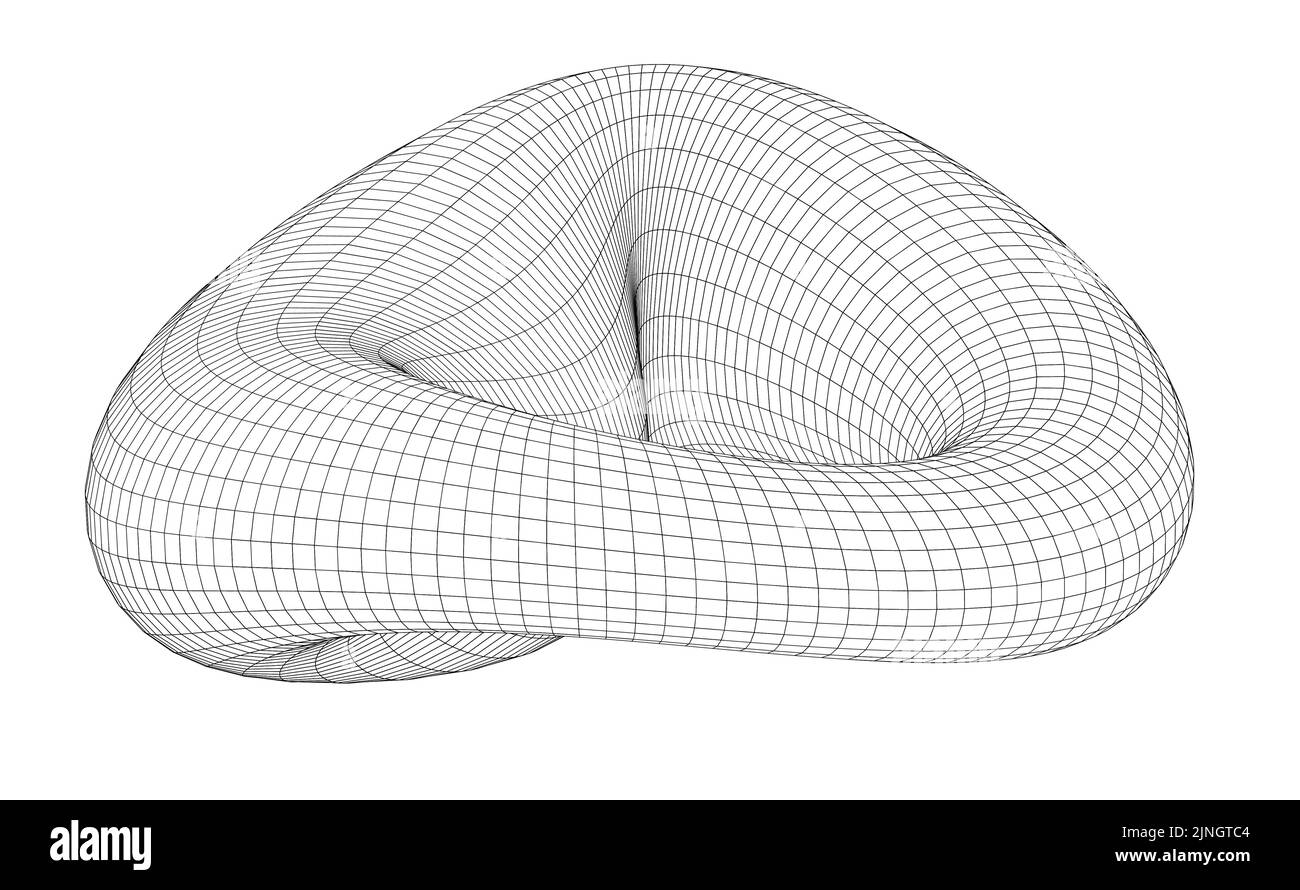 Vector illustration of geometric math shape with wireframe mesh Stock ...