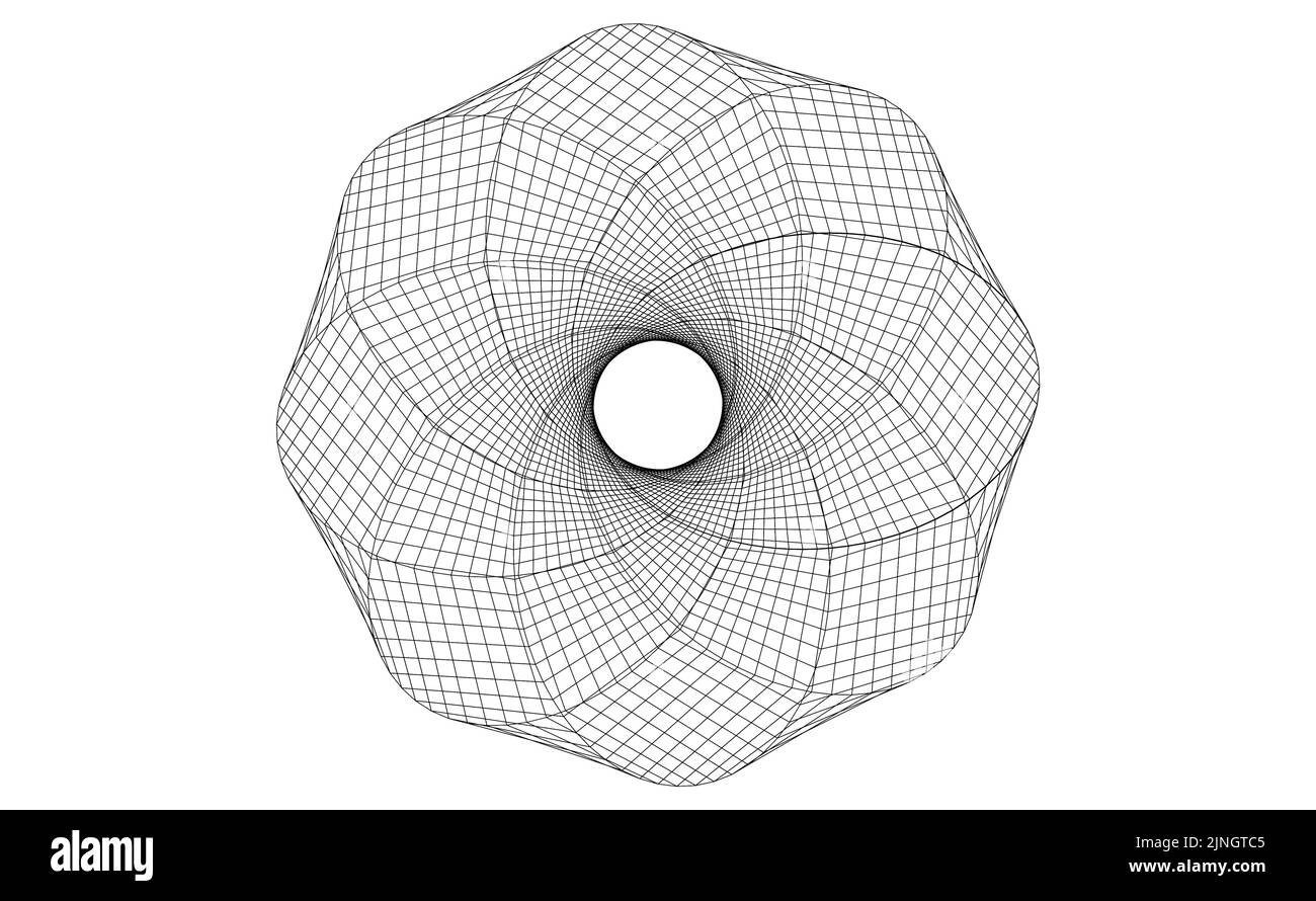Vector illustration of geometric math shape with wireframe mesh Stock ...