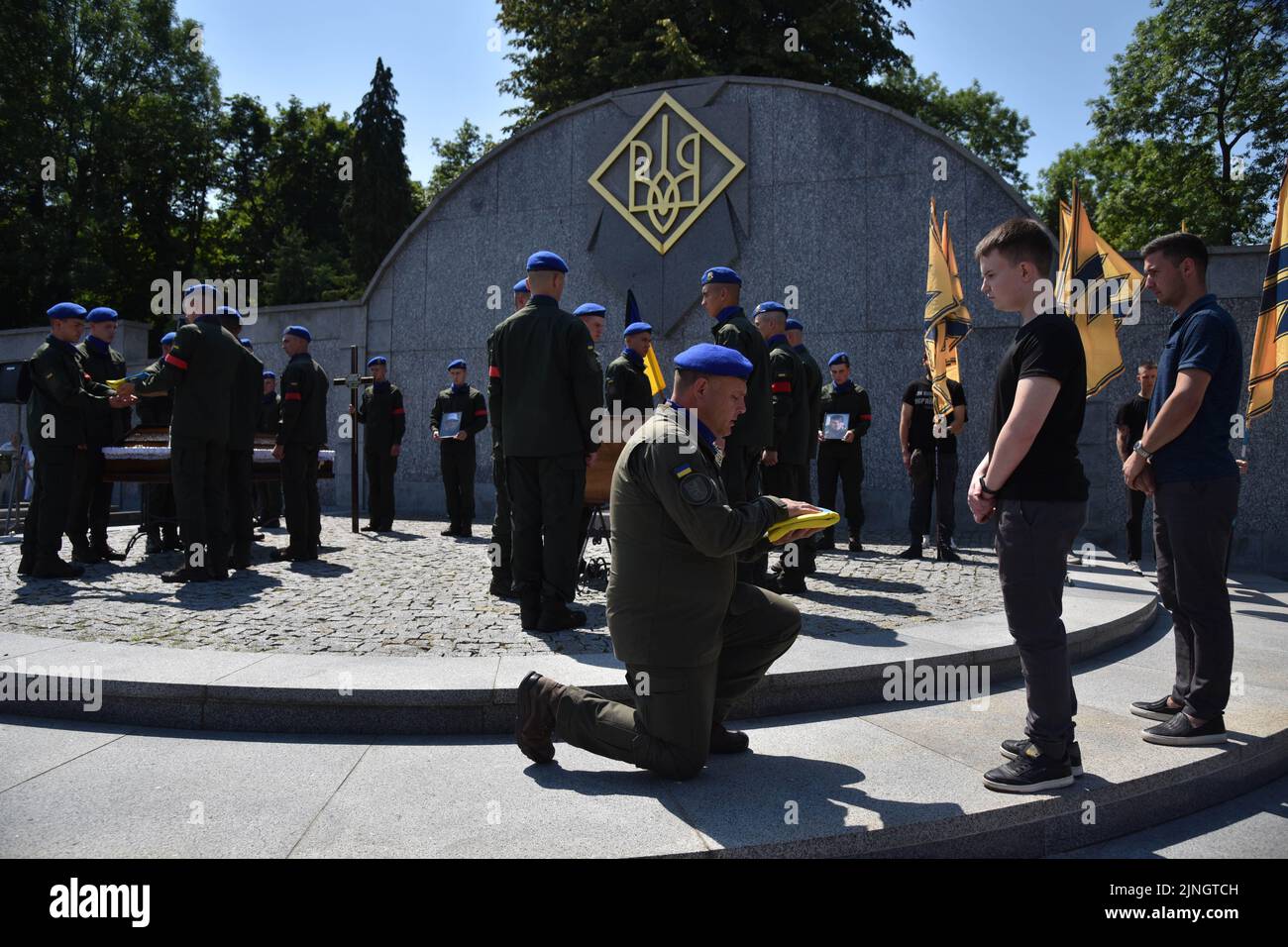 Azov regiment flag hi-res stock photography and images - Alamy