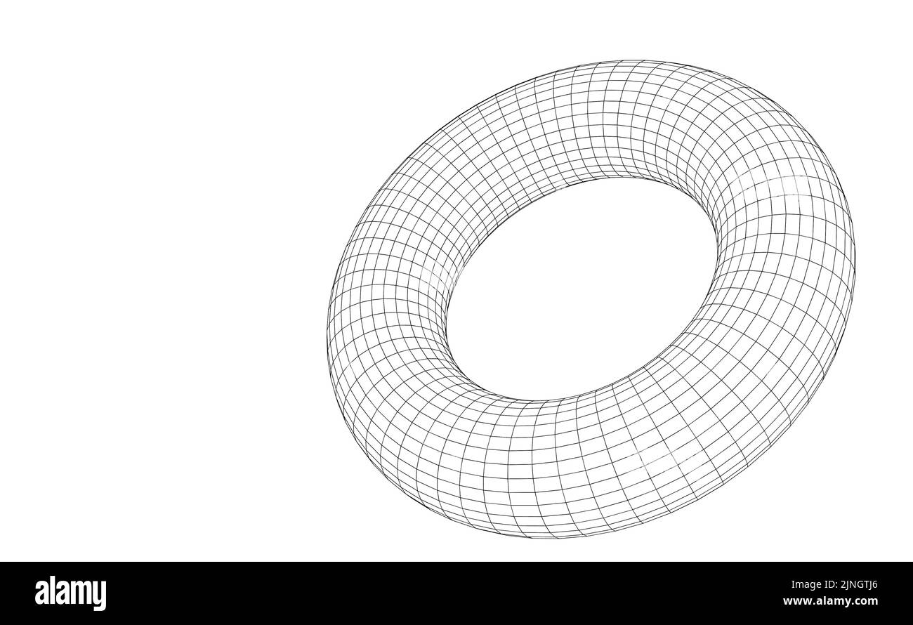 Vector illustration of a torus with wireframe mesh Stock Vector Image ...