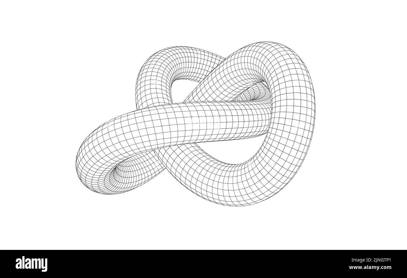 Vector illustration of twisted torus knot with wire mesh Stock Vector ...