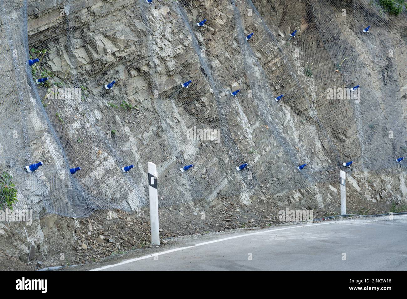 Landslide and rock sliding prevention in Georgia, reinforcing mountain ...