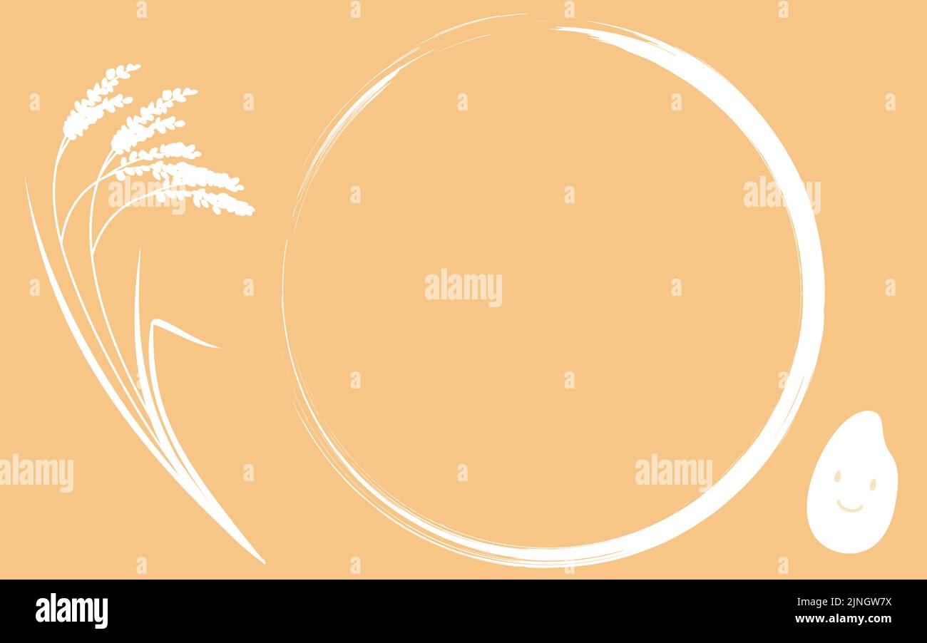 Illustration of rounded rice and round frame, background material Stock ...