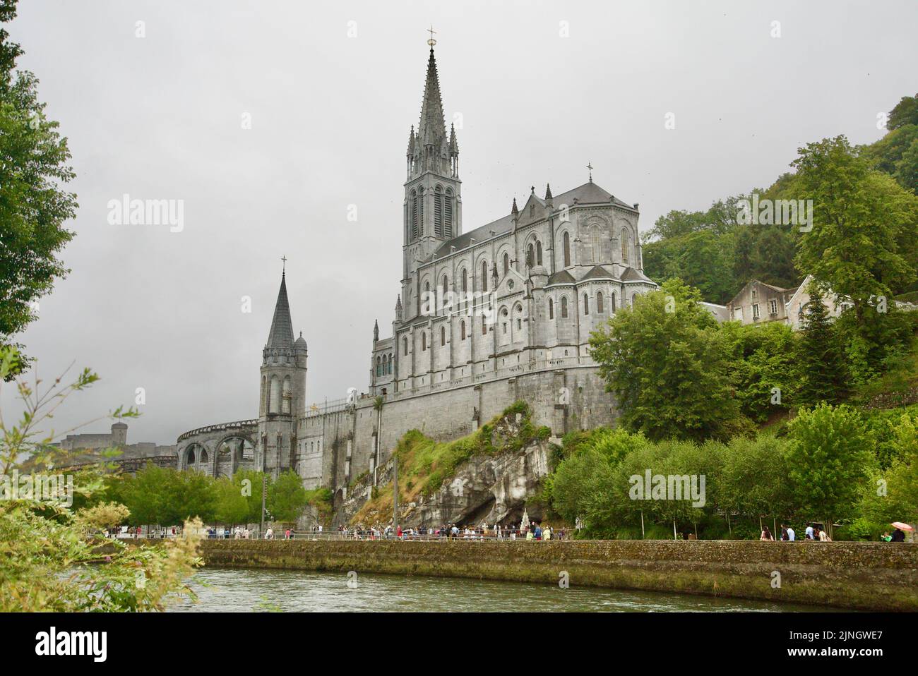 Sanctuaires Notre-Dame de Lourdes, a Catholic pilgrimage site in the South of France. The ...