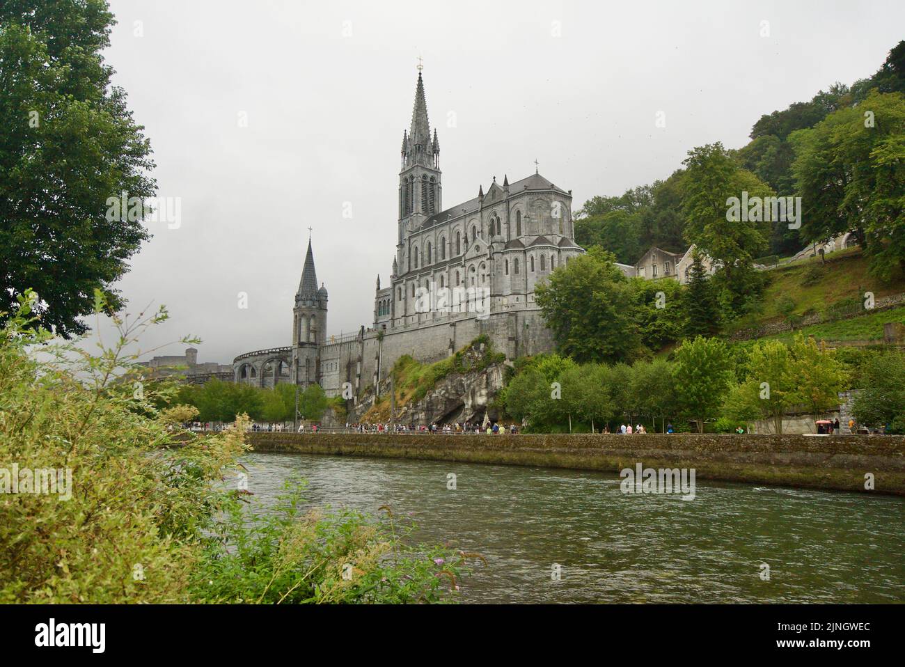 Sanctuaires Notre-Dame de Lourdes, a Catholic pilgrimage site in the South of France. The ...