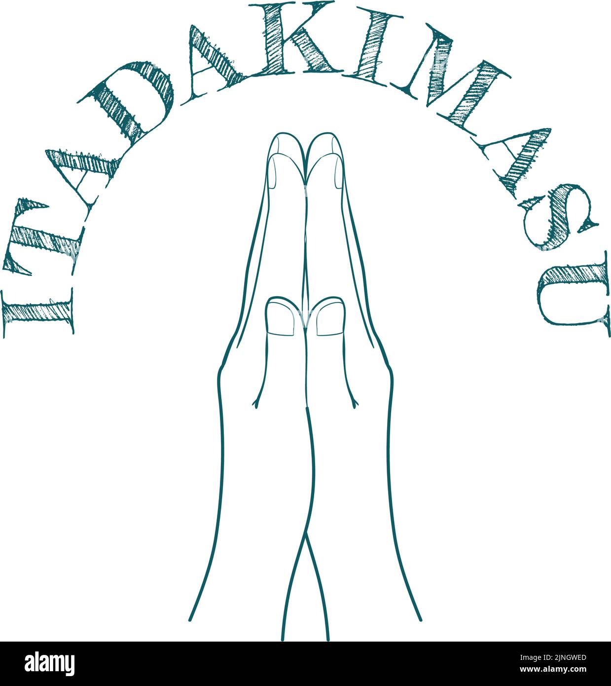 Hand sign icon, Japanese sign to pray before meals Vector illustration ...