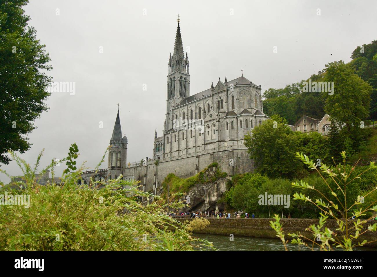 Sanctuaires Notre-Dame de Lourdes, a Catholic pilgrimage site in the South of France. The ...