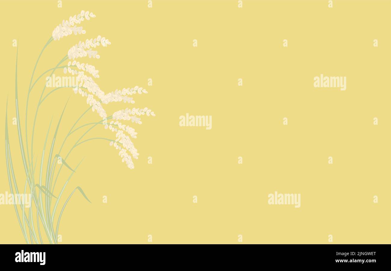 Illustration of rice ears hanging fruit, image of autumn harvest Stock ...