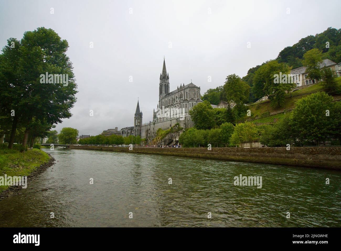 Sanctuaires Notre-Dame de Lourdes, a Catholic pilgrimage site in the South of France. The ...