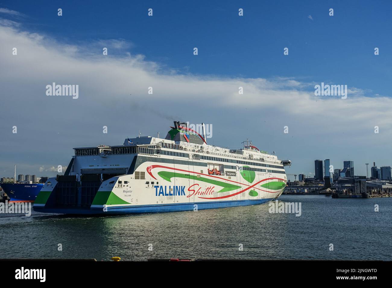 Tallinn, Estonia 31 July 2022 Tallink lines Megastar ferry connecting ...