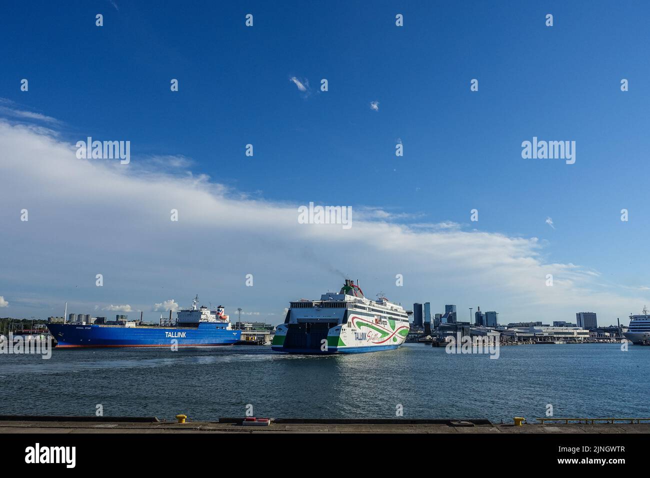 Tallinn, Estonia 31 July 2022 Tallink lines Megastar ferry connecting ...