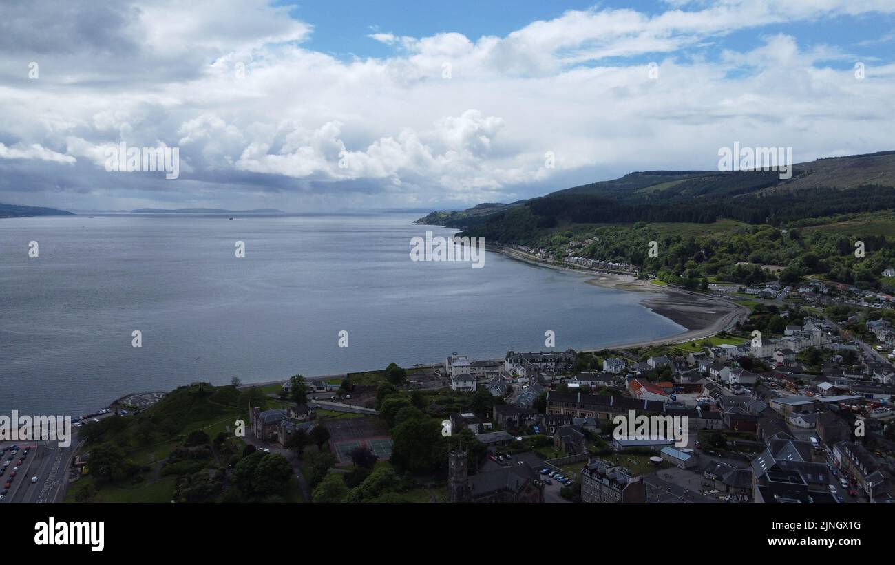 An aerial shot of the town Dunoon Stock Photo - Alamy