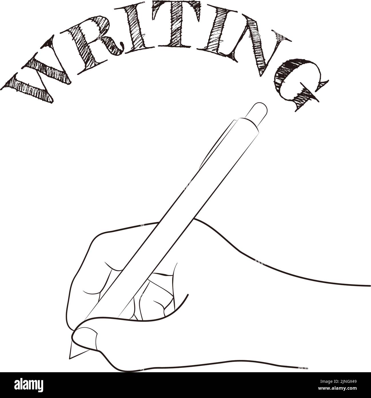 Hand sign icon, right hand writing letters with pen Vector illustration ...