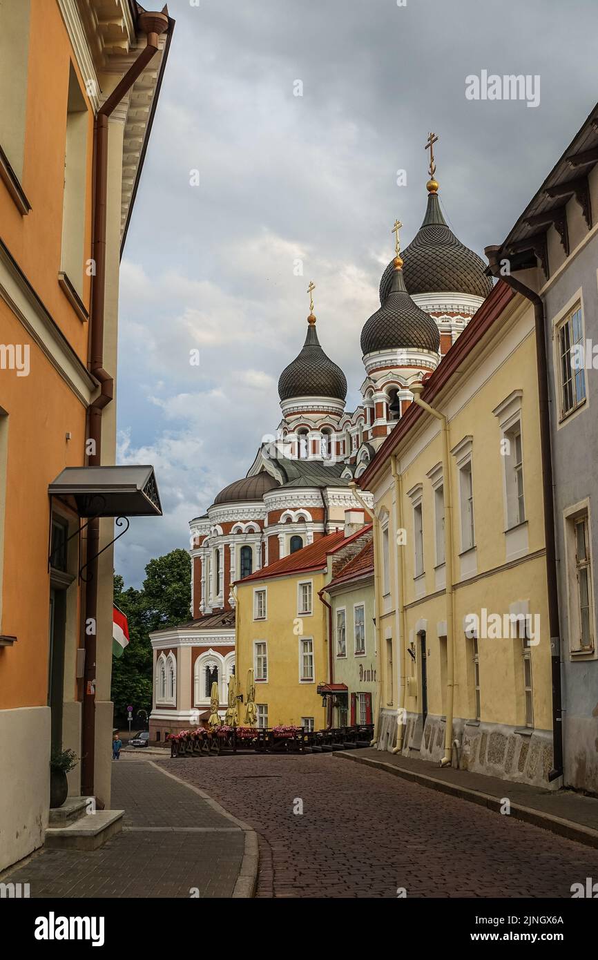 Tallinn, Estonia 2 August 2022 Alexander Nevsky Cathedral on Toompea ...