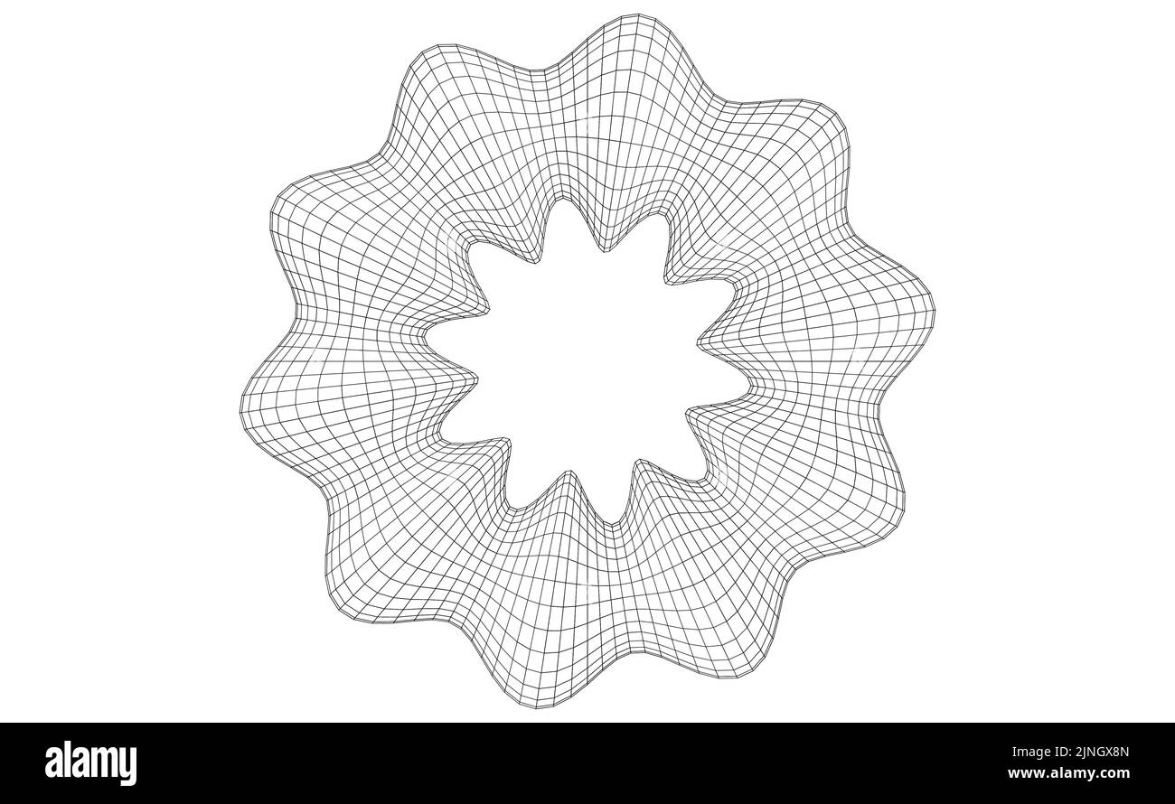 Vector illustration of geometric math shape with wireframe mesh Stock ...