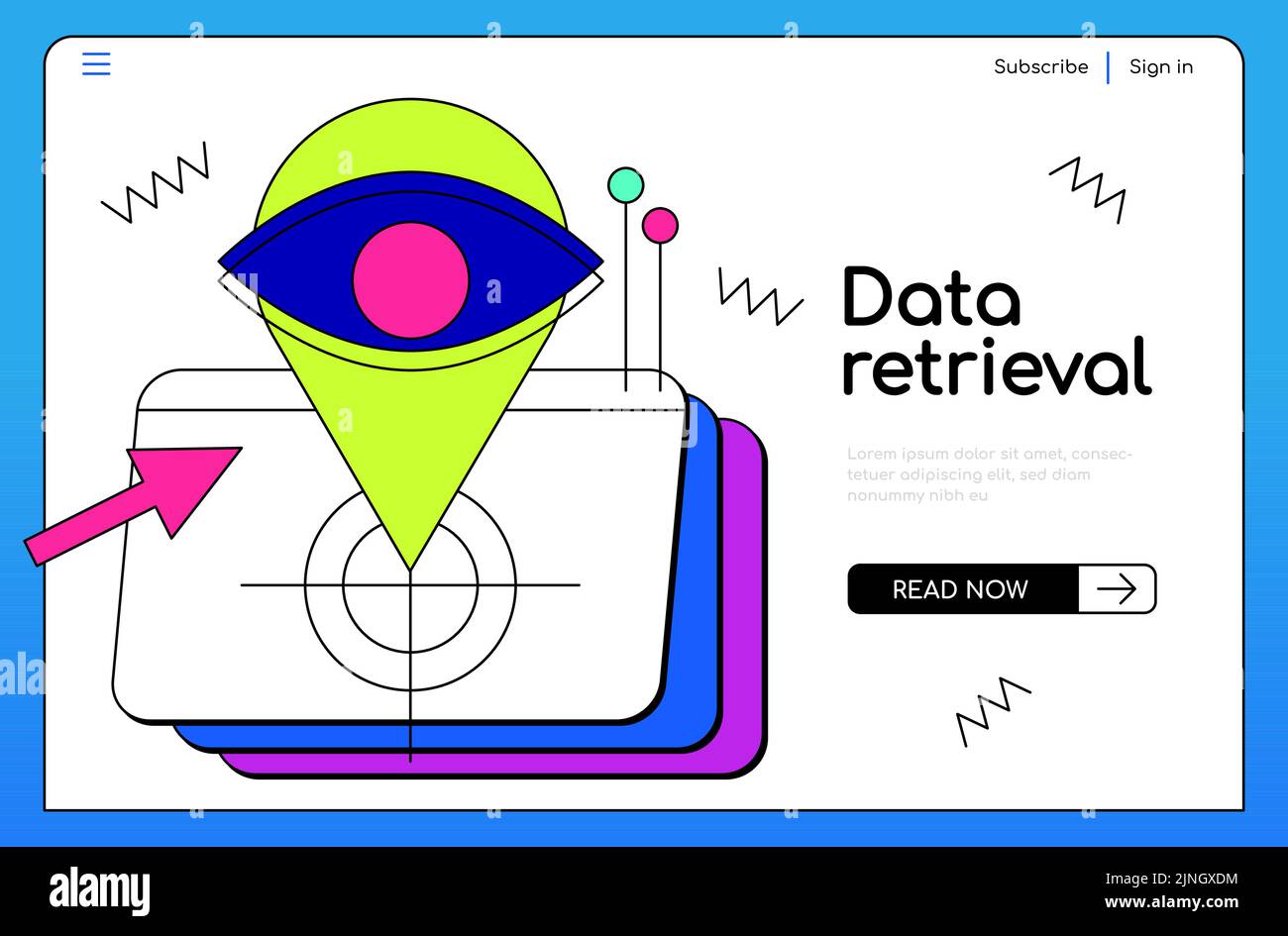 Data retrieval - colorful flat design style banner Stock Vector Image & Art - Alamy