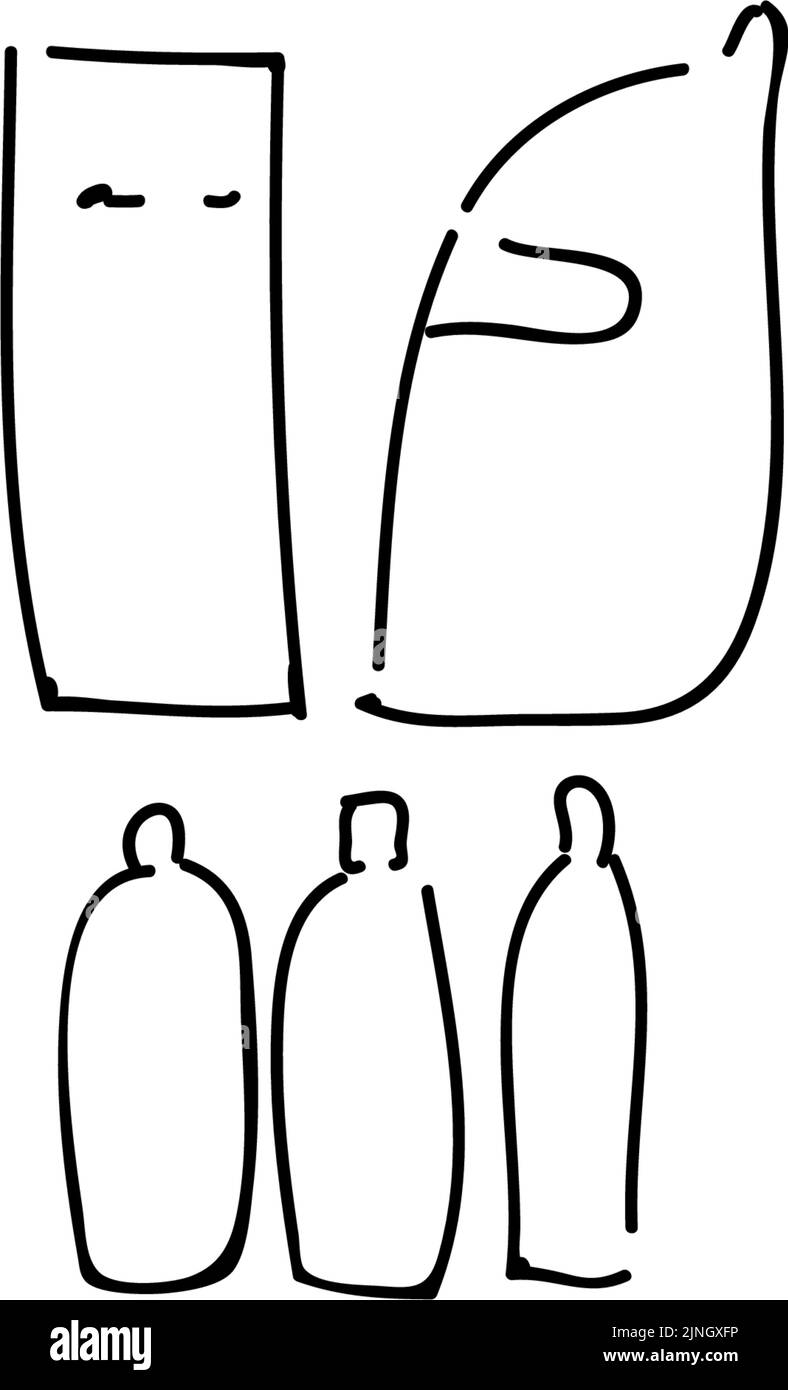 Analog handwriting style loose touch icon: daily necessities Stock ...