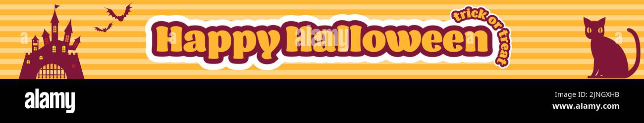 Illustration of old castle and Halloween character Banner with logo ...