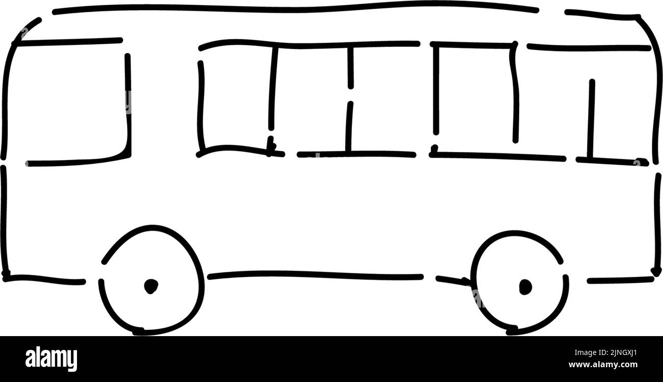 Analog handwriting style loose touch icon: Bus Stock Vector Image & Art ...