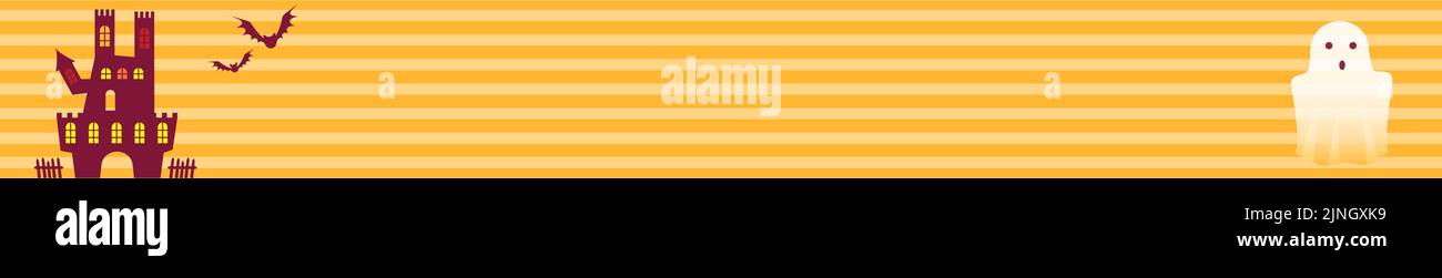 Illustration of old castle and Halloween characters Banner without logo ...