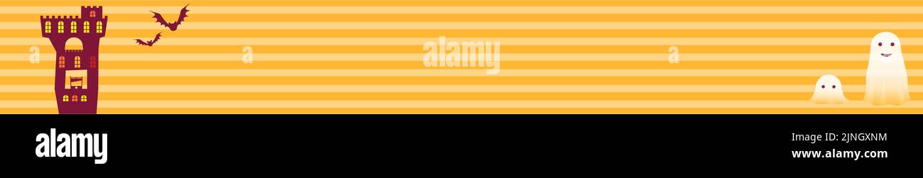 Illustration of old castle and Halloween characters Banner without logo ...