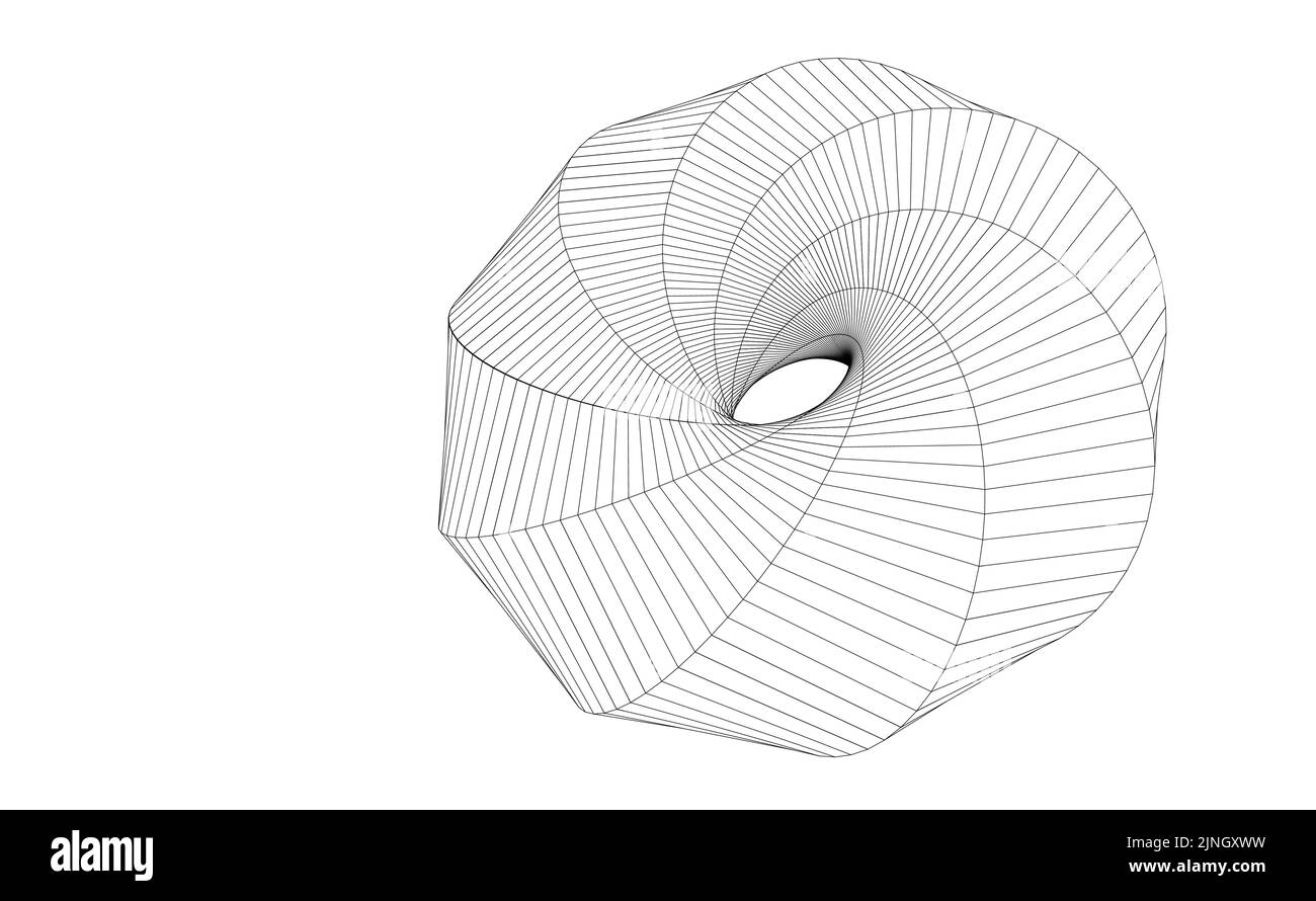 Vector illustration of geometric math shape with wireframe mesh Stock ...