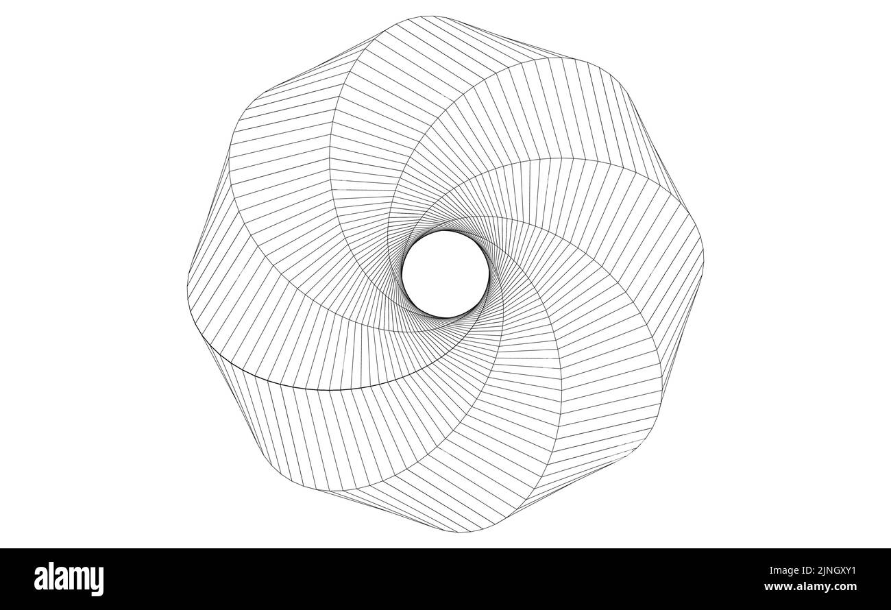 Vector illustration of geometric math shape with wireframe mesh Stock ...