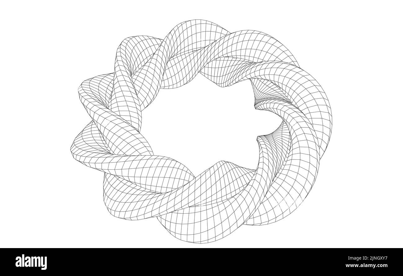 Vector illustration of geometric math shape with wireframe mesh Stock ...