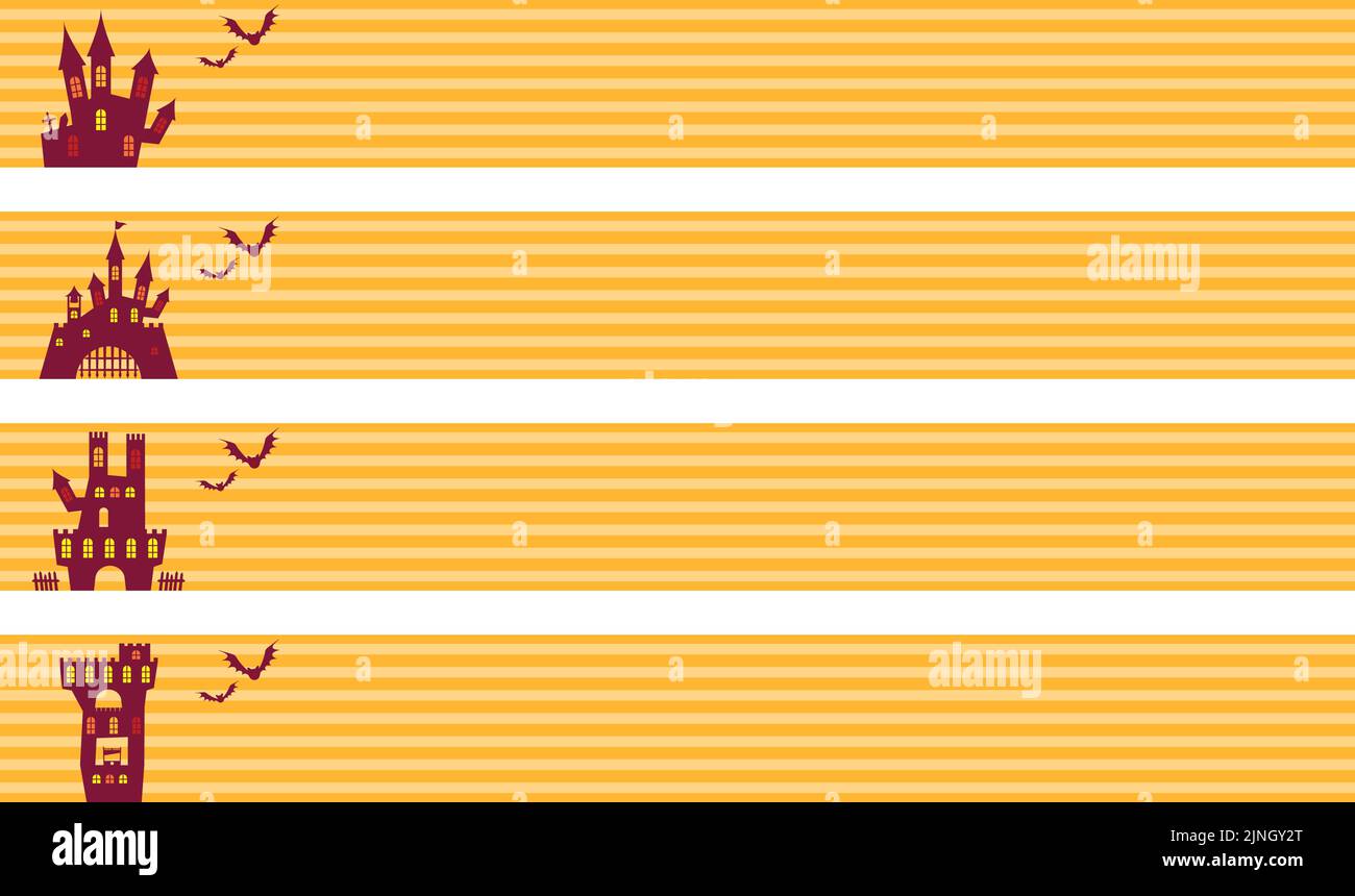 Halloween illustration of old castle banner without logo Vector ...