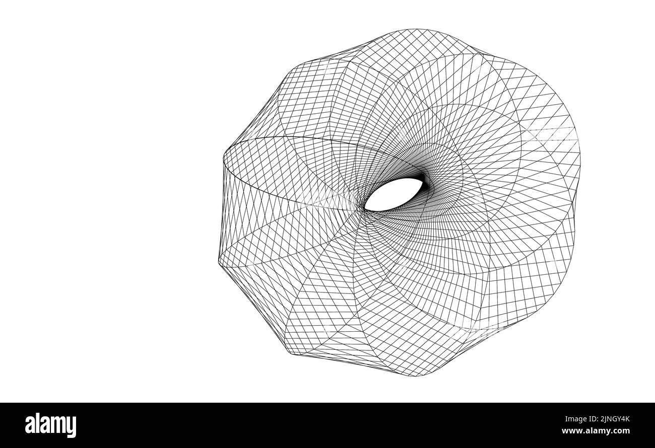Vector illustration of geometric math shape with wireframe mesh Stock ...