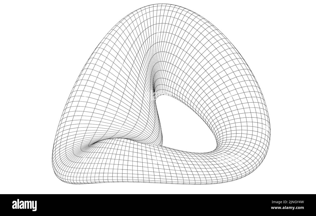 Vector illustration of geometric math shape with wireframe mesh Stock ...