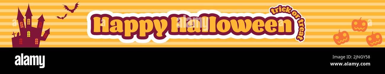 Illustration of old castle and Halloween character Banner with logo ...