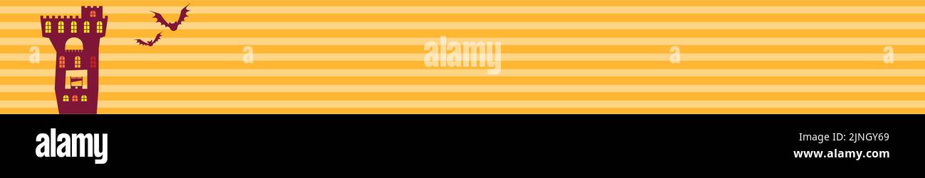 Halloween illustration of old castle banner without logo Vector ...